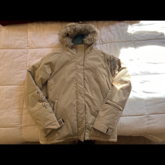 Jackets & Coats | Womens Snowboarding Jacket In Beige Size Medium ...